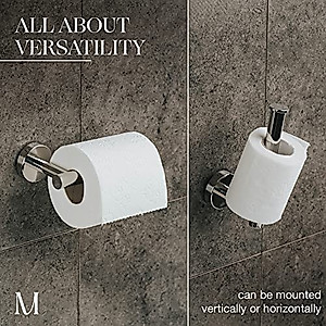 MARMOLUX ACC - Chrome Toilet Paper Holder | Open Arm 4.7 Inches Toilet Tissue Hanger | Bathroom Toilet Paper Holder Wall Mount in Stainless Steel Polished Chrome