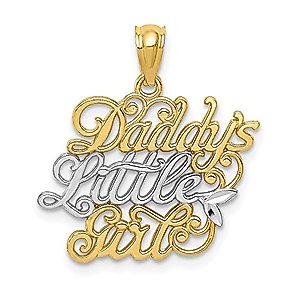 IceCarats 14K Yellow Gold Daddys Little Girl Necklace Charm Pendant Only