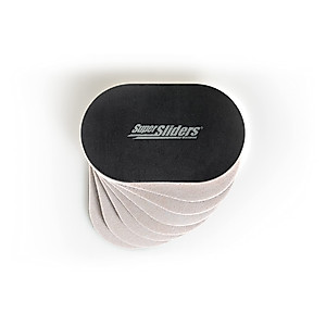Super Sliders 3 1/2" x 6" Oval Reusable Furniture Sliders for Hard Surfaces - Effortless Moving and Surface Protection, Beige (4 Pack)