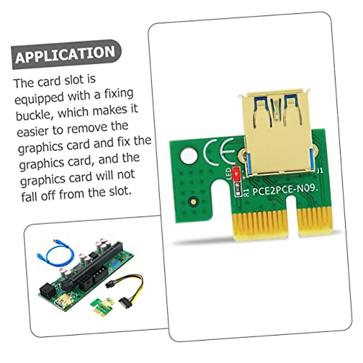 SOLUSTRE 6 Sets Riser Card Mining Graphics Pcie Riser Graphic Pcie Extension Cable Mining Gpu Extension Cable Pci- e Riser Cable Adapter Cable Extension Cord Gpu Riser PCB Hard Disk X16 Ssd