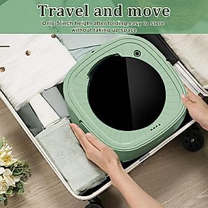 Portable Washing Machine,Upgraded 9L Mini Folding Washer with Spin Dryer,Deep Cleaning of Underwear,Baby Clothes,or Small Items,Foldable Washing Machine for Apartment,Camping,RV,Travel(Green)