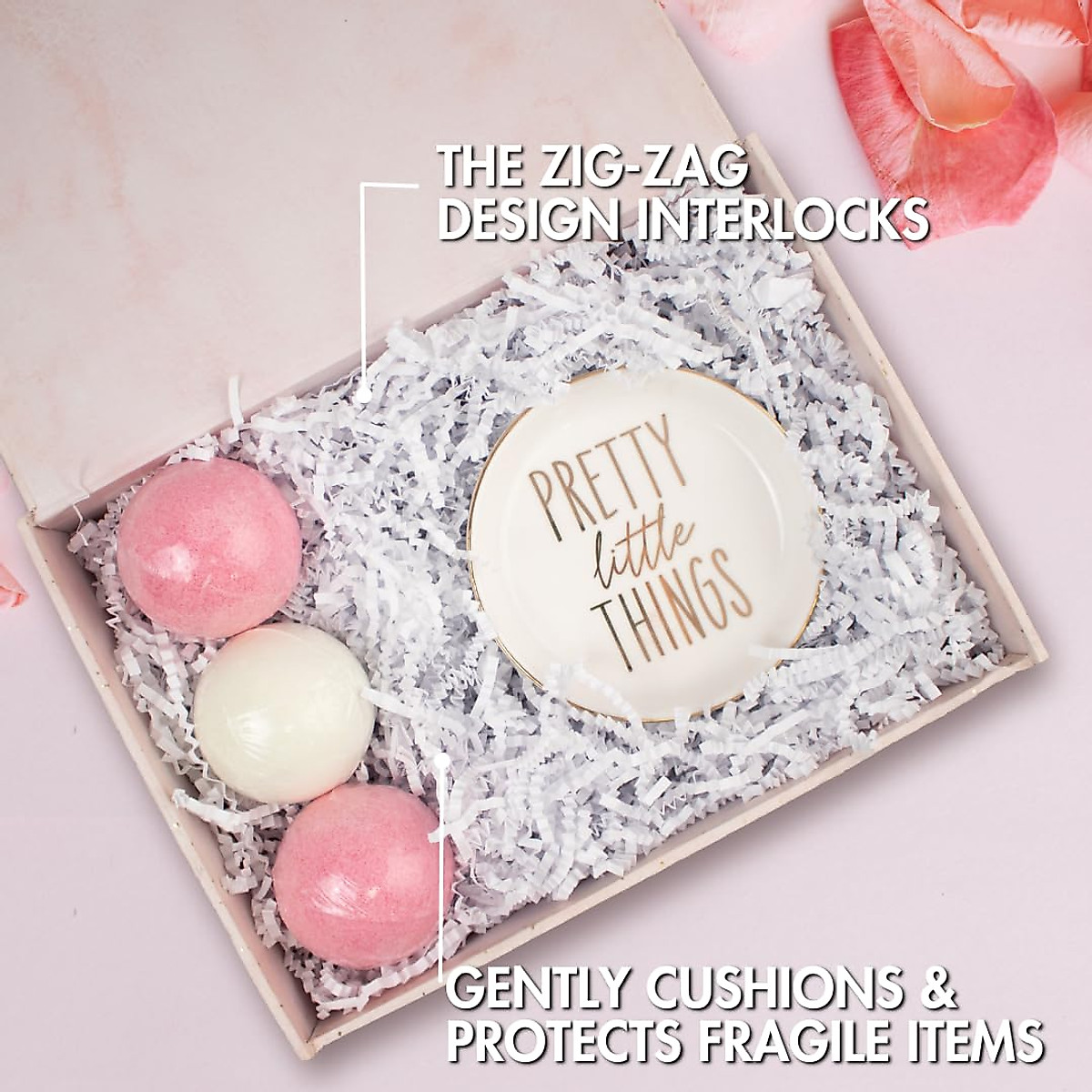 MagicWater Supply Crinkle Cut Paper Shred Filler (1 LB) for Gift Wrapping & Basket Filling - White