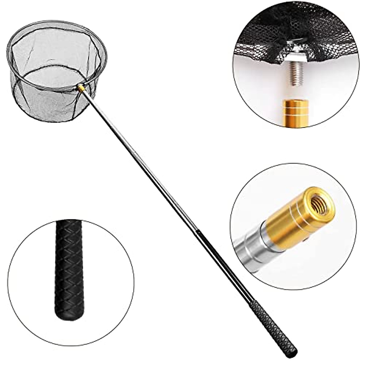 Mingjieus Pool Skimmer Net with Stainless Steel Telescopic Pole,58" Extendable Leaf Skimmer Pool Rake Pool Nets for Cleaning Above Ground Inground Swimming Pool, Pond,Spas,Hot Tub