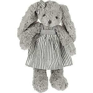 Easter Bunny Stuffed Animal, 12" Grey Plush Rabbit for Girls