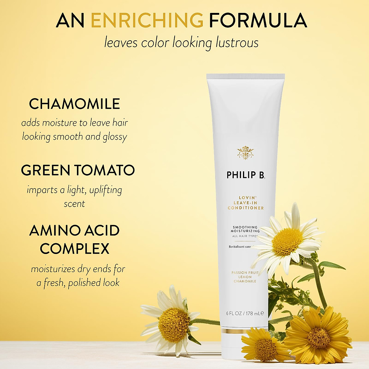 PHILIP B Lovin' Leave-In Conditioner 6 oz. (178 ml) | Light Moisturizing Styling Crème, Tame Frizz and Flyaways