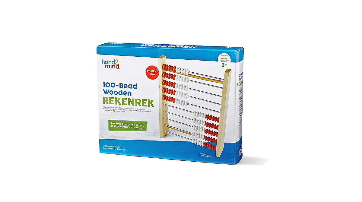 Hand2Mind 100 Bead Rekenrek - Fun Math Aid for Kids