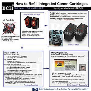 BCH Refill Ink Kit for Cartridges PG-243 CL-244 PG-245 CL-246 PG-210 CL-211 Inkjet Printer Cartridges - First-Timer Kit All 4 Colors - EZ30-KCMY-S