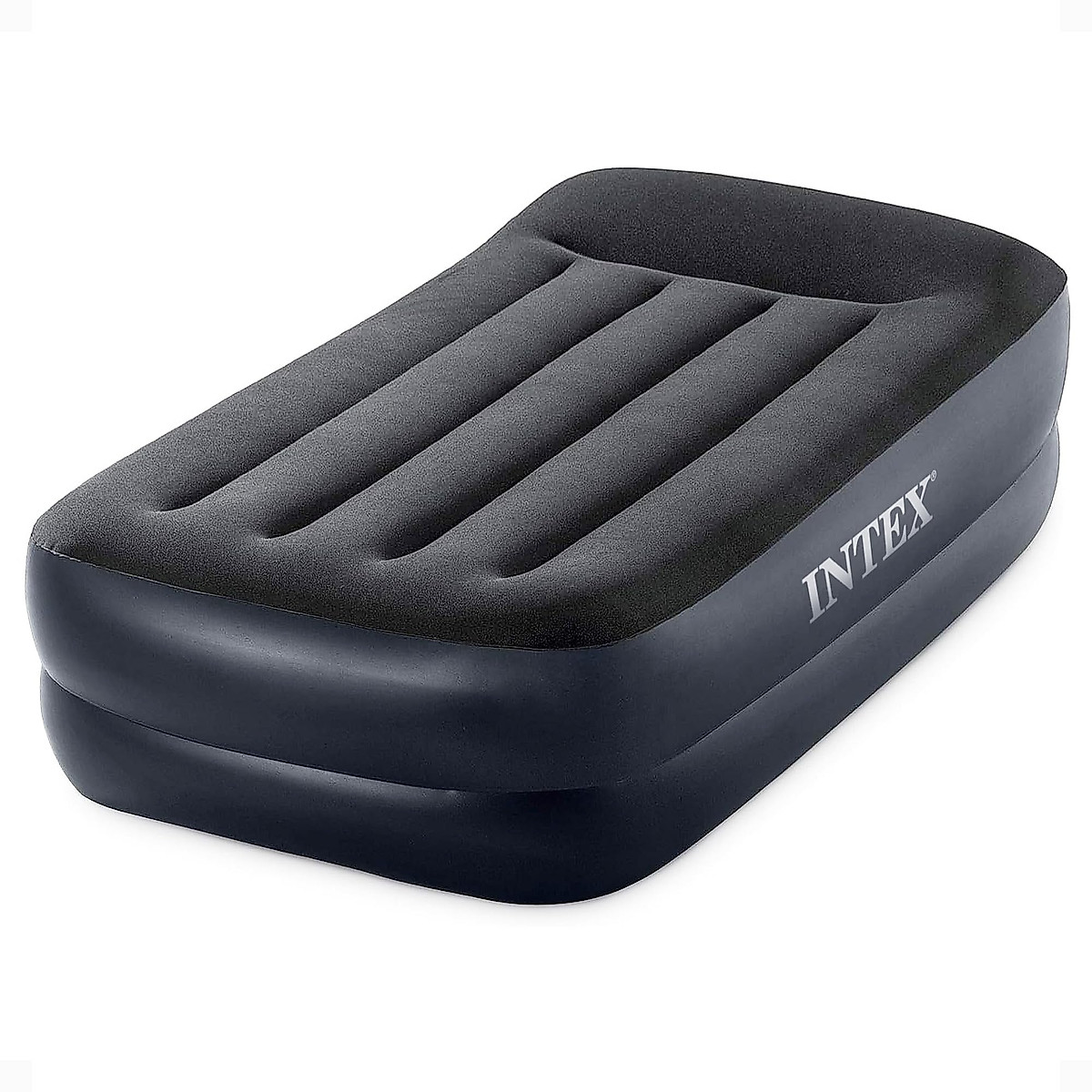 Intex Dura-Beam Standard Series Pillow Rest Raised Airbed w/Built-in Pillow & Internal Electric Pump, Twin