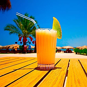 ALINK 500-Pack Clear Flexible Drinking Straws, Plastic Disposable Bendy Straws - 7.75" x 0.23"