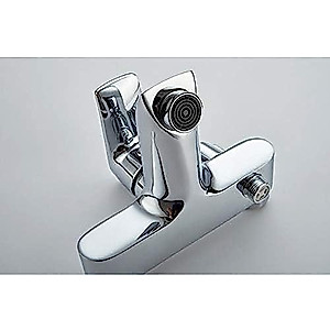 Kitchen Taps Bathtub Faucet Shower Set Chrome Plated Brass Short Outlet Pipe Bath Faucet Waterfall Bathroom Bathtub Faucet