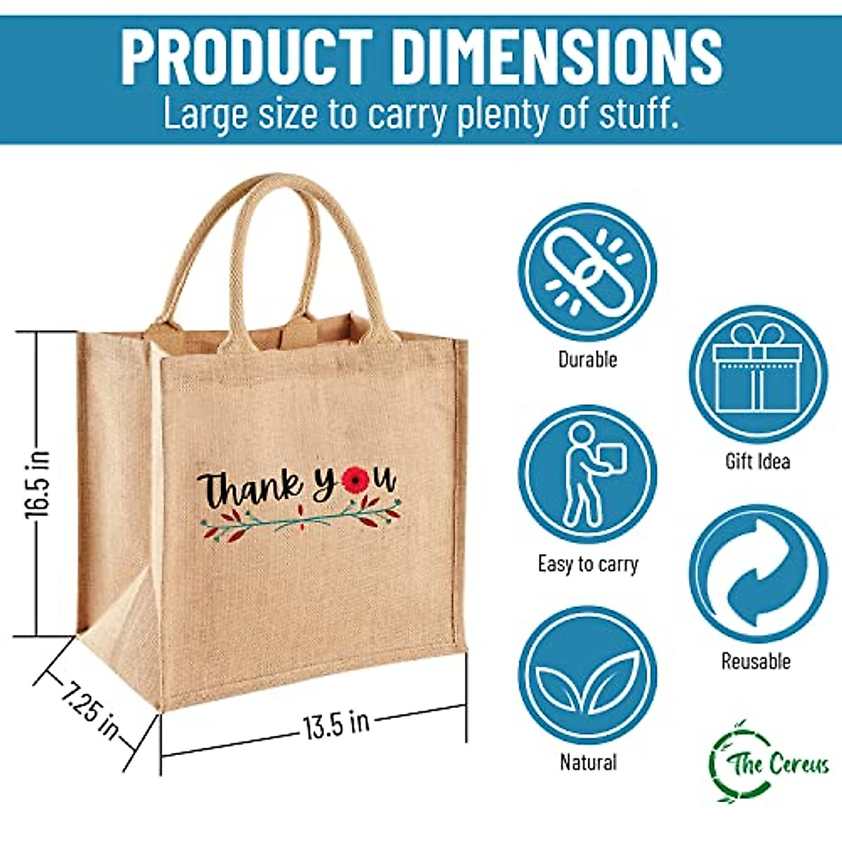 Burlap Tote Bags With Handles - 8 Pack Large Jute Tote Bags - Bachelorette Beach Bag - Perfect for Women, Party, Bridesmaid Gifts, Farmers Market Grocery Shopping And DIY - Waterproof And Reusable