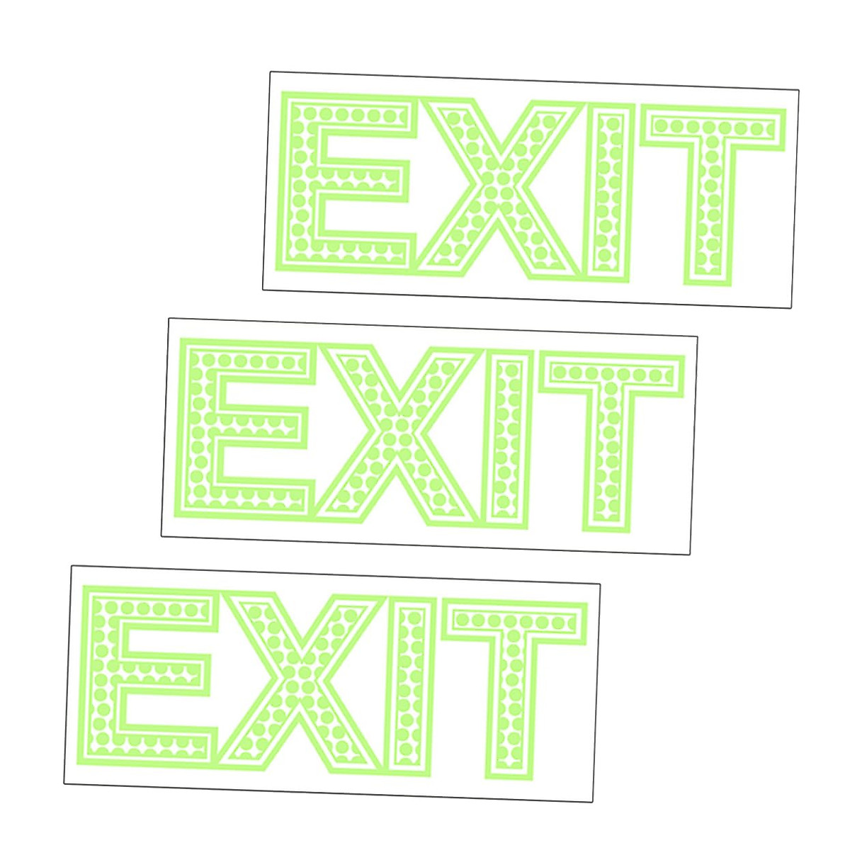 DOITOOL 3pcs Exit Sign Emblems Stickers Outdoor Signs Hotel Restaurant Exit Decal Warning Sticker Exit Sticker Indicator Floor Sticker Glowing Sticker Office Protector Luminous
