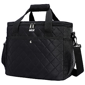 MIER 18L Large Soft Cooler Insulated Picnic Bag for Grocery, Camping, Car, Black