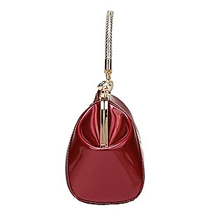 ROUROU Glossy Patent Leather Handbag for Women Top Handle Tote Bag Evening Shoulder Bag Wedding Satchel Retro Purse