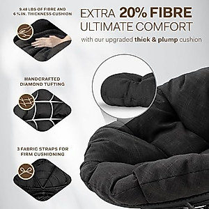 Bme Papasan Chair, Onyx Stone - Black Base