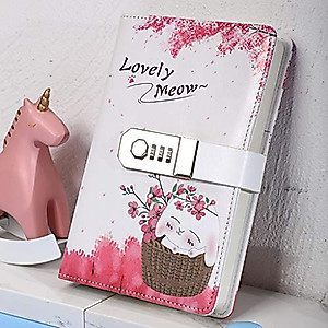 WPBOY Notebook B6 Notebook Creative Password Lock Journal Lock Diary Digital Password Notebook Locking Journal Diary，Students, Young People Use Notepad (Color : Purple)