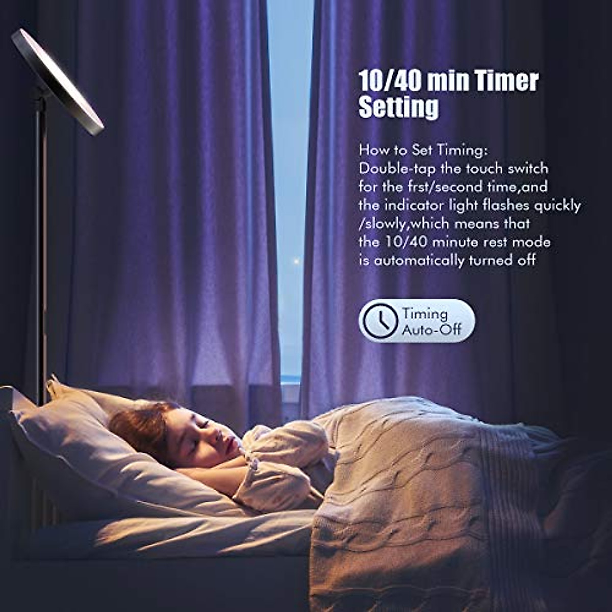 Super Bright LED Floor Lamp with Remote & Touch Control for Living Room /Bedroom /Office ,Sky Standing Tall Lamp 30W/2800LM with Timer,Torchiere Lamp with Stepless Dimmer&4 Color Temperature