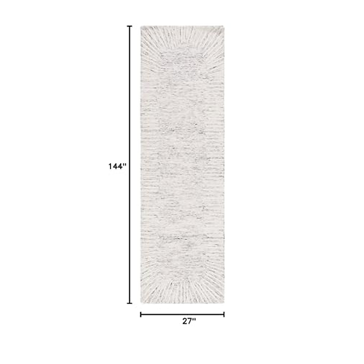 SAFAVIEH Abstract Collection Runner Rug - 2'3" x 12' Runner, Grey & Ivory, Handmade Wool, Ideal for High Traffic Areas in Living Room, Bedroom, Dining (ABT478F-212)