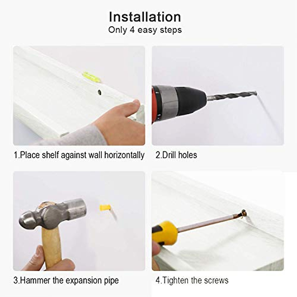 HOMWOO White Floating Shelves Oak Nnatural Wood Small Wall Shelf Modern Design Picture Ledge Shelf for Home, Living Room, Bedroom, Bathroom, Office 1pcs-12inches