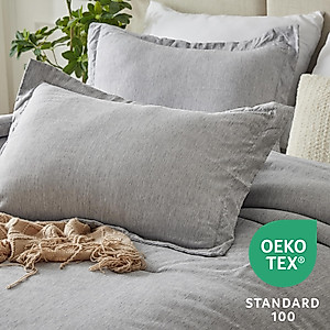 CozyLux Twin/Twin XL Comforter Set Dorm Bedding, 2 Pieces Light Grey Twin Extra Long Soft Luxury Cationic Dyeing Comforter for College, Light Gray Breathable Bed Set with 1 Comforter and 1 Pillow Sham