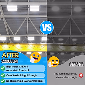 Yolovis 2 Pack 1.2FT LED High Bay Shop Light, 160W Linear Mini Shop Light, Super Bright 22000LM 138LM/W, 120-277V, 0-10V Dimmable, 5000K Daylight Hanging Light for Garage Workshop Warehouse