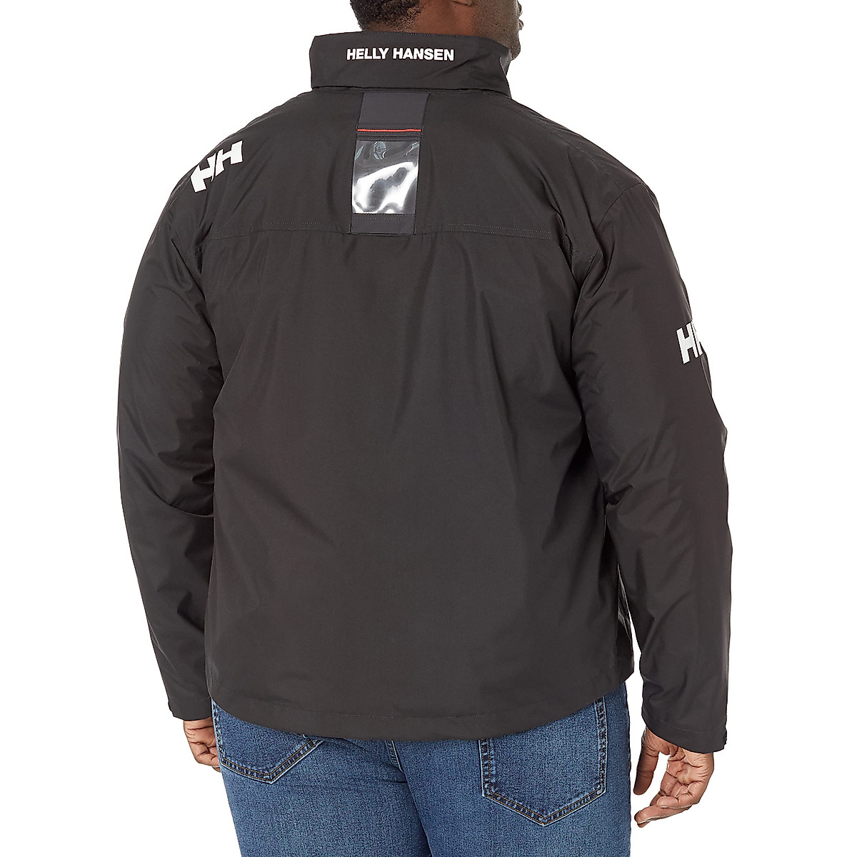 Helly Hansen Men's Crew Midlayer Fleece Lined Waterproof Windproof Rain Jacket, 990 Black, Large