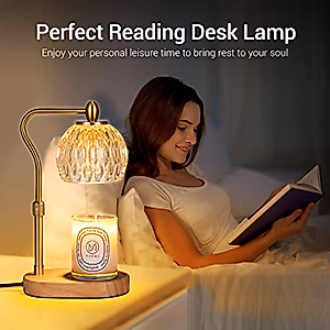 NVRGIUP Candle Warmer, Candle Warmer Lamp with Timer & Dimmer Candle Warmer Height Adjustable Scented Candles, Candle Warmer with 2 * 50W Bulbs for Home Decor (Gold)