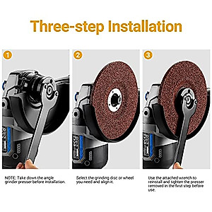 DEKOPRO Cordless Angle Grinder, 4-1/2"/5" Pad, 20V Cordless Angle Grinder w/ 4.0Ah Battery Charger, 8500RPM Brushless Motor, Auxiliary Handle, Suitable for Metal Wood