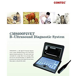 CONTEC Vet/Veterinary/Animal Portable B-Ultrasound Scanner with Tow Probes Convex and Rectal Probe for Cattle,Horse,Camel,Equine,Goat,Cow,Sheep and Pig