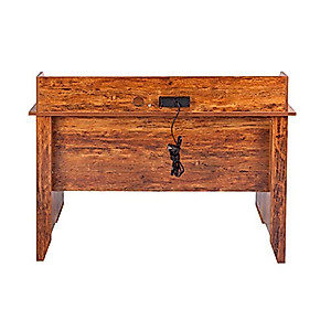 OneSpace Eleanor Executive Desk Wood Grain, Golden Cherry