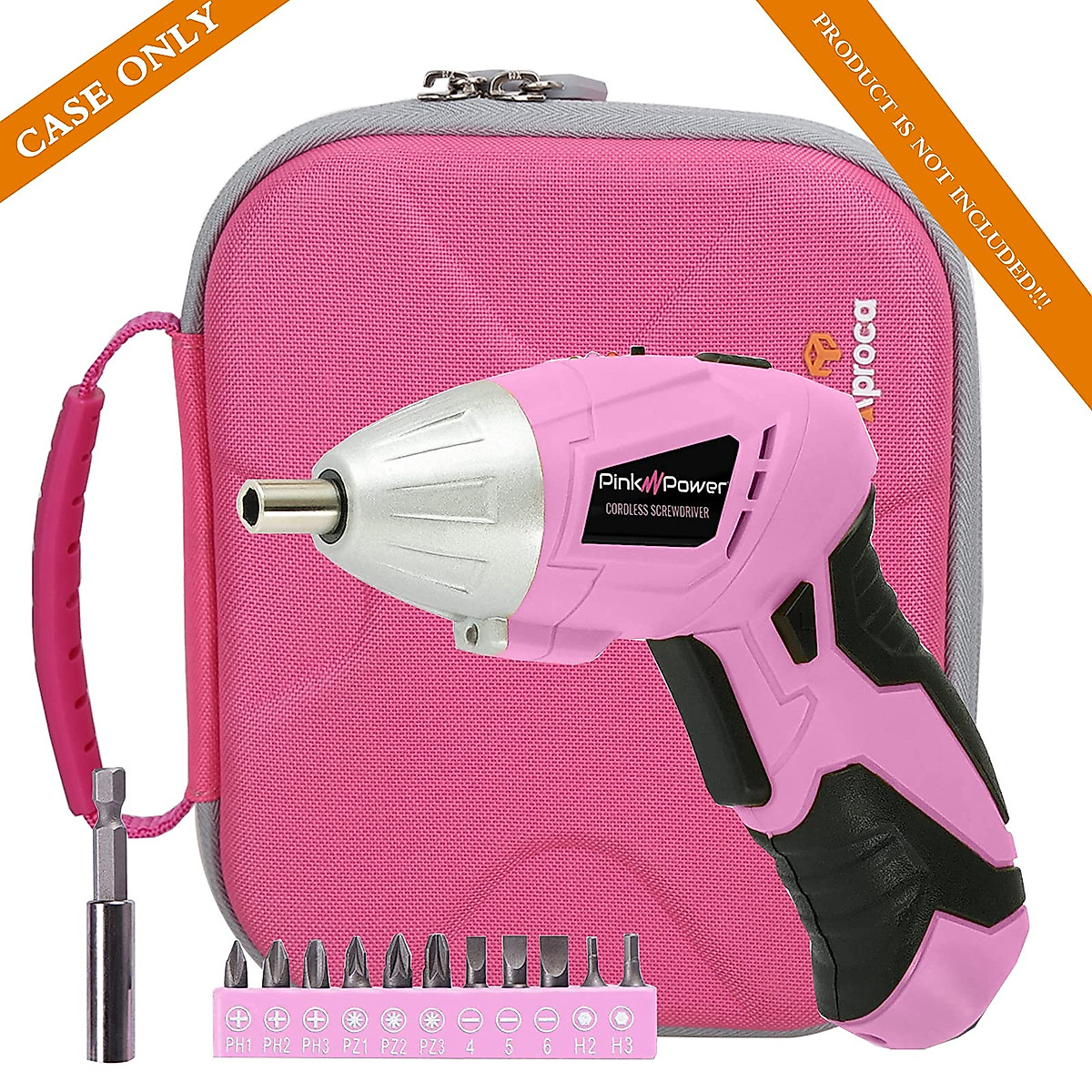 Aproca Hard Travel Storage Case, for Hi-Spec 27pc 3.6V Pink USB Small/Pink Power 3.6V Cordless Power Electric Screwdriver Set