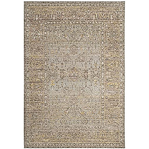 SAFAVIEH Valencia Collection Accent Rug - 4' x 6', Grey & Multi, Boho Chic Distressed Design, Non-Shedding & Easy Care, Ideal for High Traffic Areas in Entryway, Living Room, Bedroom (VAL123C)
