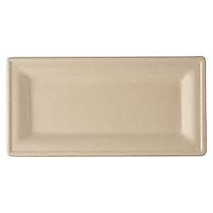 Restaurantware Pulp Safe No PFAS Added 10 x 5.1 Inch Rectangle Plates 100 Disposable Plates - Home Compostable Microwavable And Freezable Bagasse Plates For Hot And Cold Foods