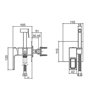 MINJING Hand Held Toilet Bidet Sprayer Black, Brass Single Handle Wall Mount Bidet Faucet, Hot Cold Water Bidet Sprayer for Toilet, Cloth Diaper Sprayer