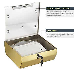 Paper Towel Dispenser Wall Mount Commercial, C Fold Multifold Hand Paper Towel Dispenser, Stainless Steel Tissue Holder