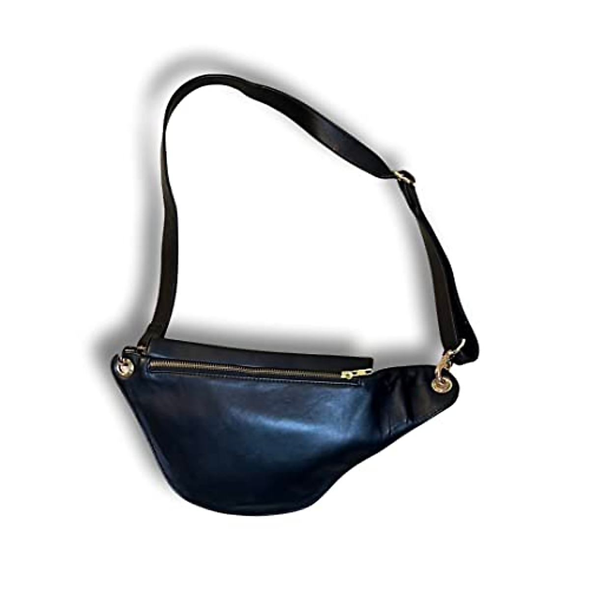 Crossbody Genuine Italian Leather Bag Shoulder Purse Italy Barucheni (Black)