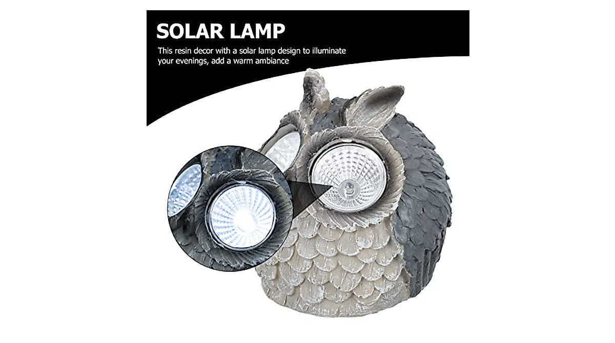 Solar Owl Garden Lamp - LED Outdoor Sculpture Light Decor