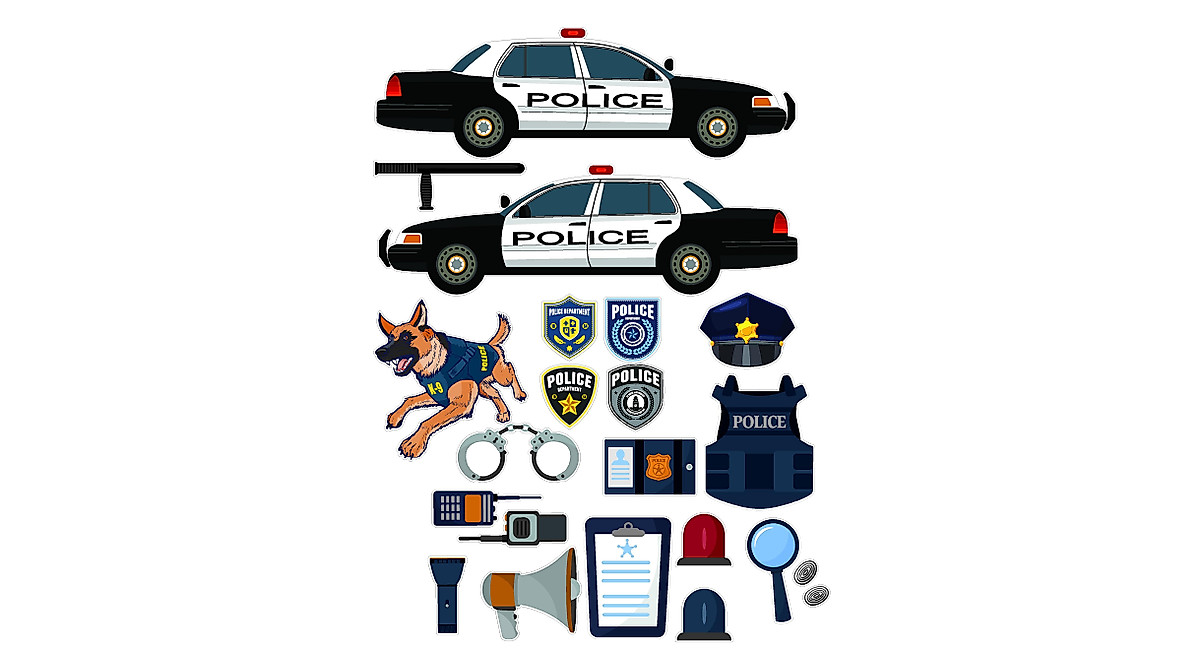 Epic Police Car Wall Decals for Kids Rooms