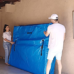 Mattress Bag for Moving and Storage with 11 Handles, King Size, Reusable Extra Thick Mattress Protector with Zipper Closure, Heavy Duty Waterproof Transport Cover