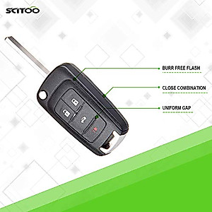 SCITOO Replacement for 4 Buttons Keyless Entry Remote Key Fob for Chevy for Malibu for Camaro for Cruze for Equinox OHT01060512 1PC