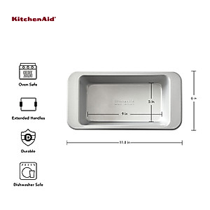 KitchenAid Nonstick Aluminized Steel Loaf Pan, 9x5-inch, Silver