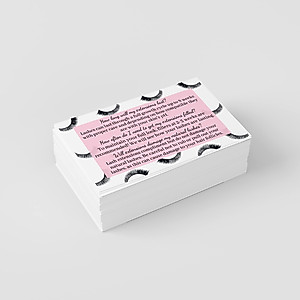 Lash Extension Aftercare Cards | 50 Pack | Eyelash Extension Supplies | Lash Print & Pink Design | Size 3.5 x 2" inches | After Care (2-3 Week Fillers)