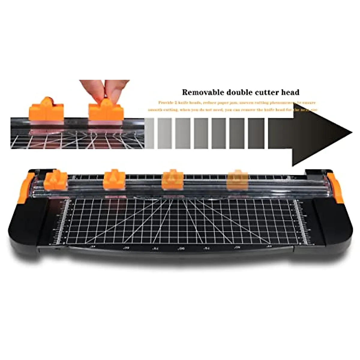 Paper Cutter-12 inch Paper slicerA4 with Automatic Safety Guard and Side Ruler, 1 Free Replacement Blade for Paper Cutter, Suitable for Cutting Craft Paper、 Card Coupons 、Photos