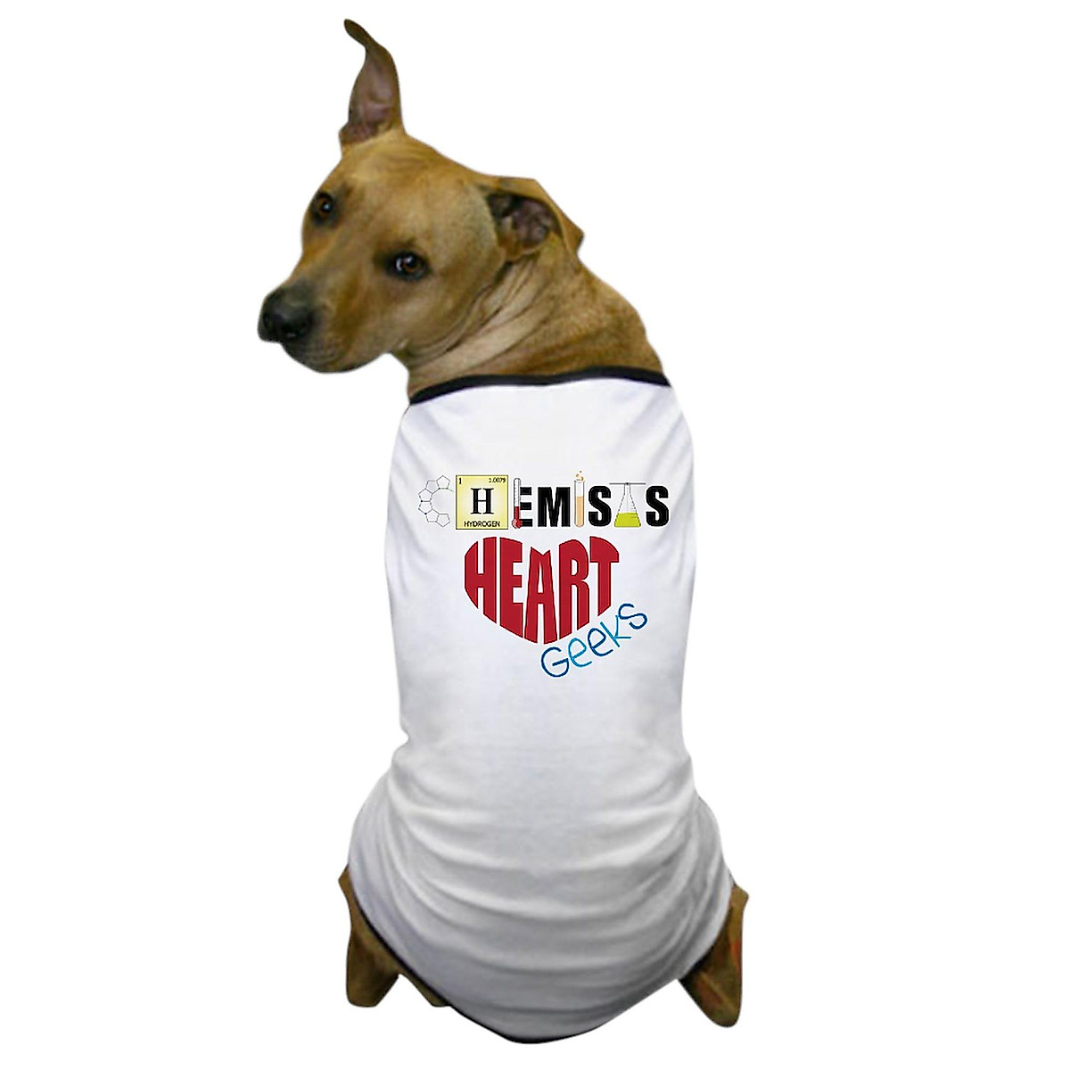 CafePress Chemists Heart Geeks Dog T Shirt Dog T-Shirt, Pet Clothing, Funny Dog Costume
