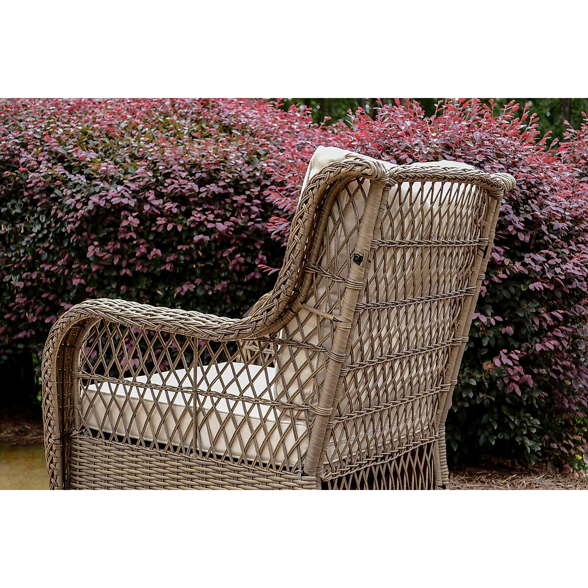 Tortuga Outdoor Rio Vista Swivel Glider, Single Chair, Sandstone Wicker and Cushions