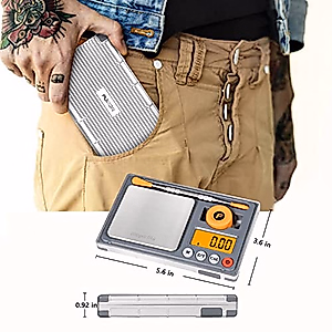 Fuzion Gram Scale, Rechargeable Herb Scale, Digital Scale .01 Gram Accuracy, 6 Units Conversion, Mini Scale Gram and Ounce, Jewelry Scale, Pocket Scale, Great for Snuff, Herb, Powder, Coins