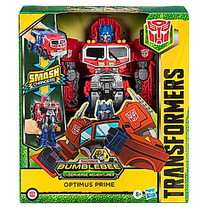 Transformers Bumblebee Cyberverse Adventures Dinobots Unite Smash Changer Optimus Prime Action Figure, Toys for 6 Year Old Boys and Girls and Up, 9-Inch