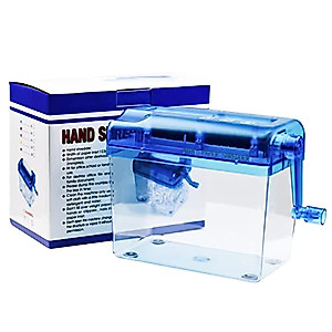 JIKIOU Mini Hand Shredder Portable Paper Shredder Manual Shredder Documents Paper Cutting Tool Home Office Desktop Stationery Blue
