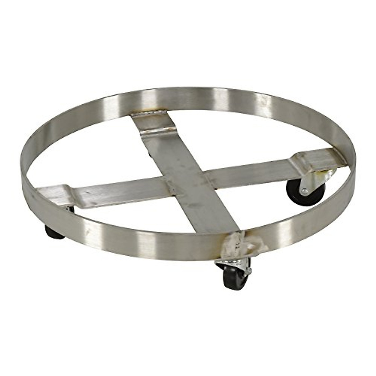 Vestil DRUM-SS-55-H Stainless Steel Mobile Drum Dolly, 800 lbs Capacity, 6" Height