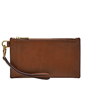 Fossil Women's Small Leather Wristlet Wallet Pouch with Removable Strap